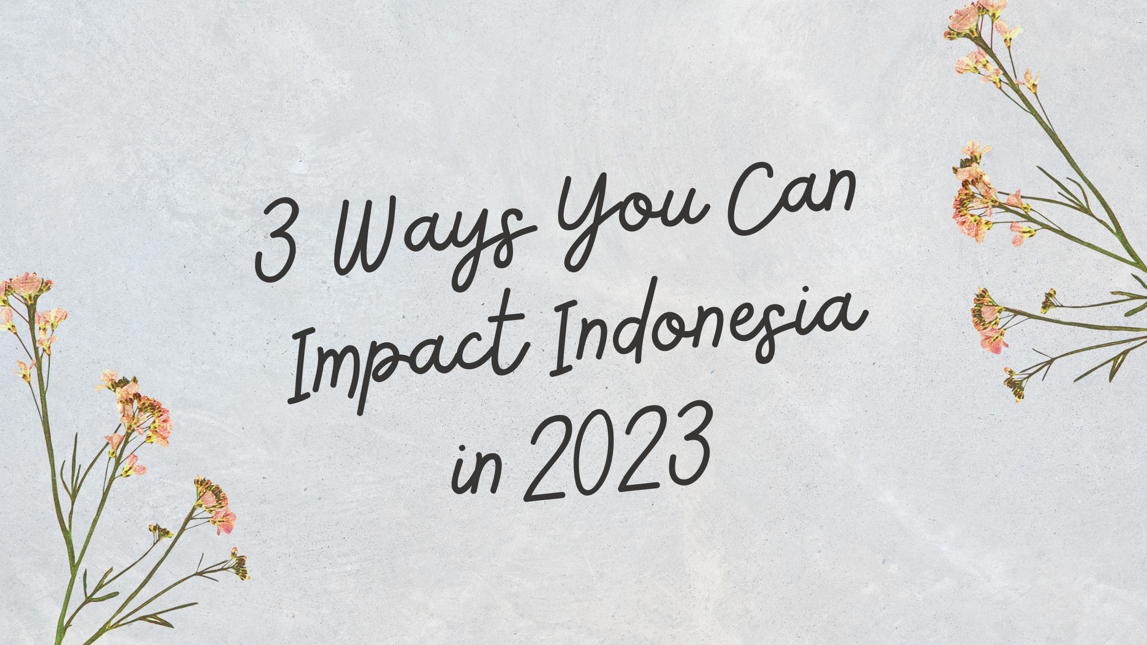 3 Ways You Can Impact Indonesia In 2023